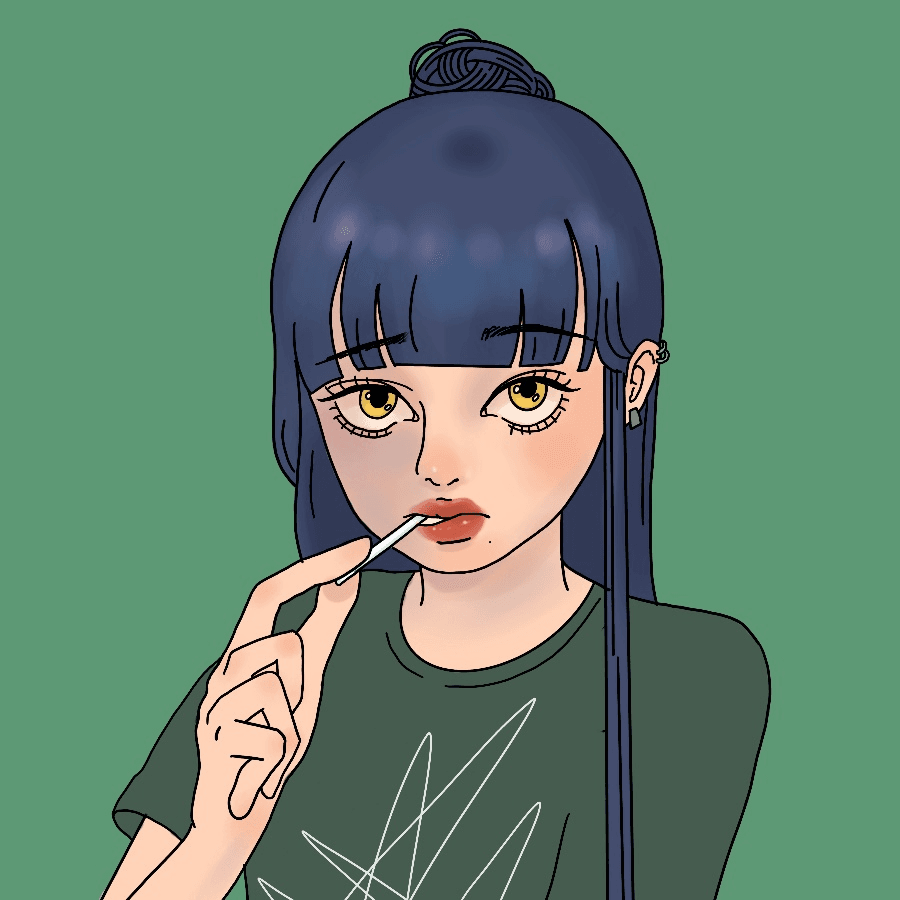 Blue Black Hair Cat Eye Cat Eye Girls Opensea