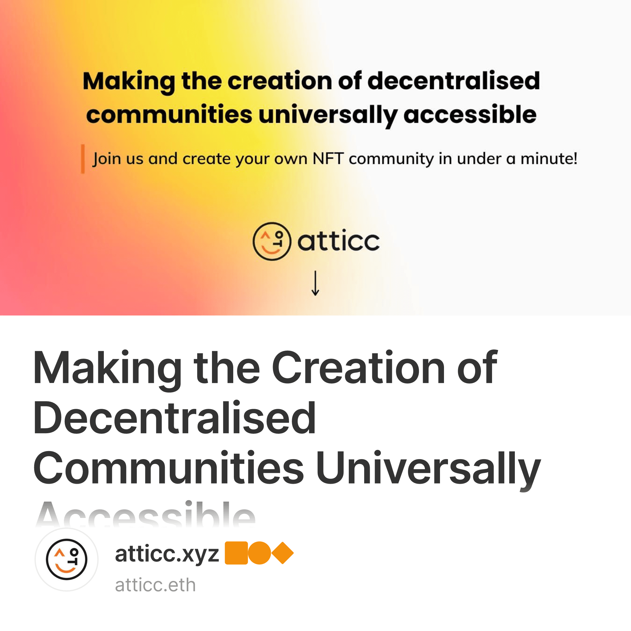 Making the Creation of Decentralised Communities Universally Accessible ... Making the Creation of Decentralised Communities Universally Accessible ...
