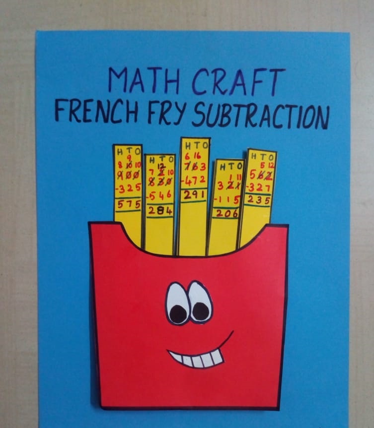 Math craft French fry subtraction art - 10 year old kid's school art ...