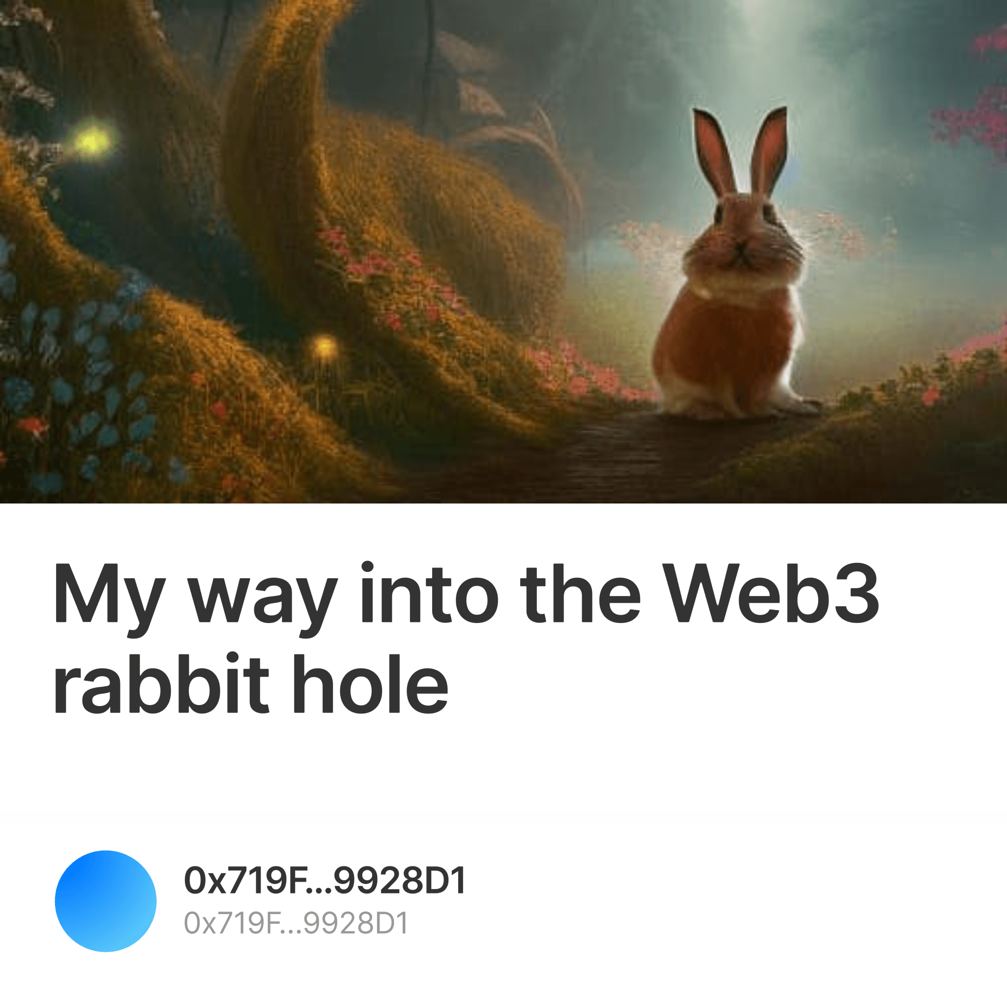 My way into the Web3 rabbit hole - Collection | OpenSea My way into the Web3 rabbit hole - Collection | OpenSea