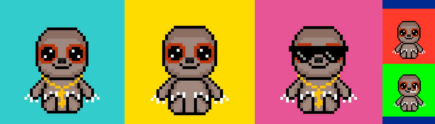 pixel art sloth - Collection | OpenSea