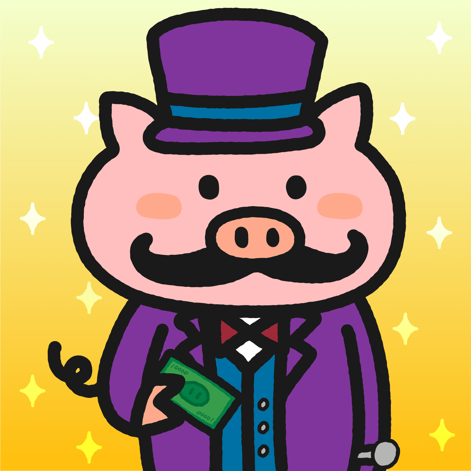 Cute Pig #14 Millionaire - Cute Pigs NFT | OpenSea