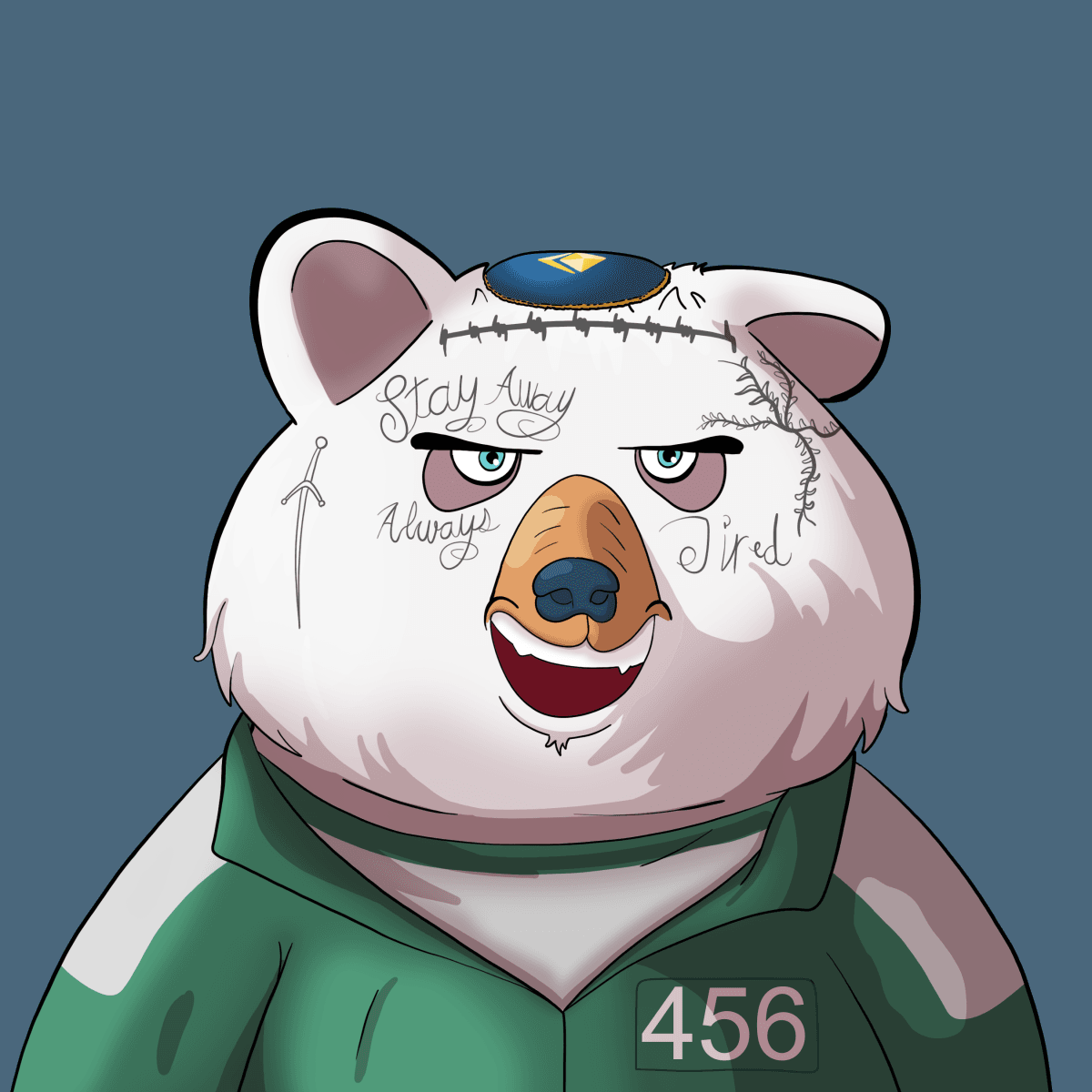 #4299 • Bulgy Velvety Milky Bear - Bad Bears | OpenSea