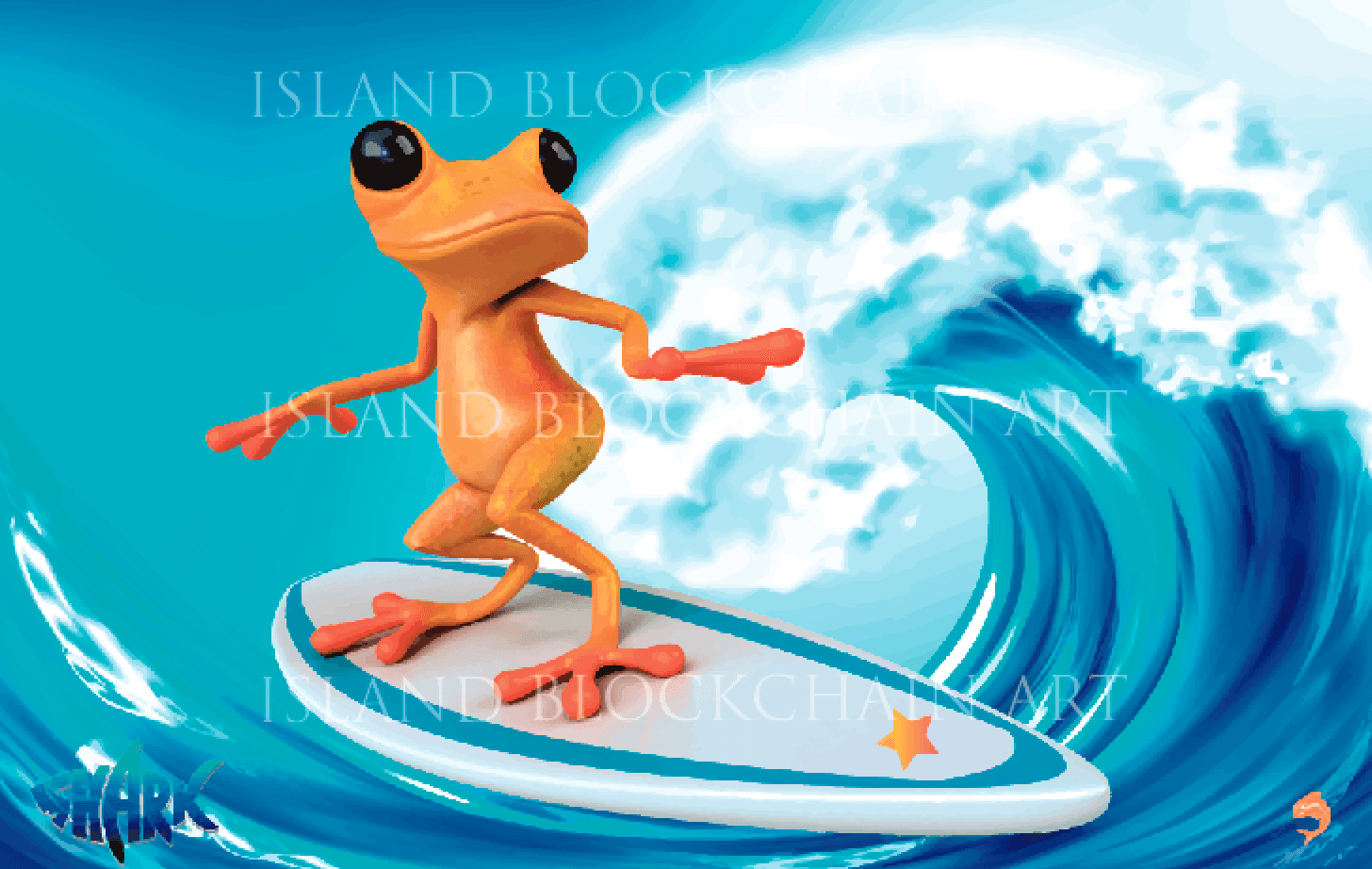 SURFING BIG WAVE SURF SHARK COLLECTION by Island Blockchain ...