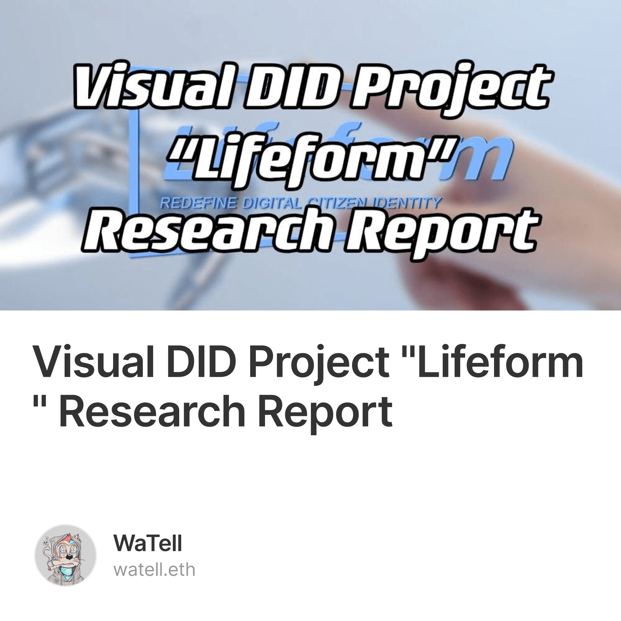 Visual DID Project "Lifeform" Research Report - Collection | OpenSea