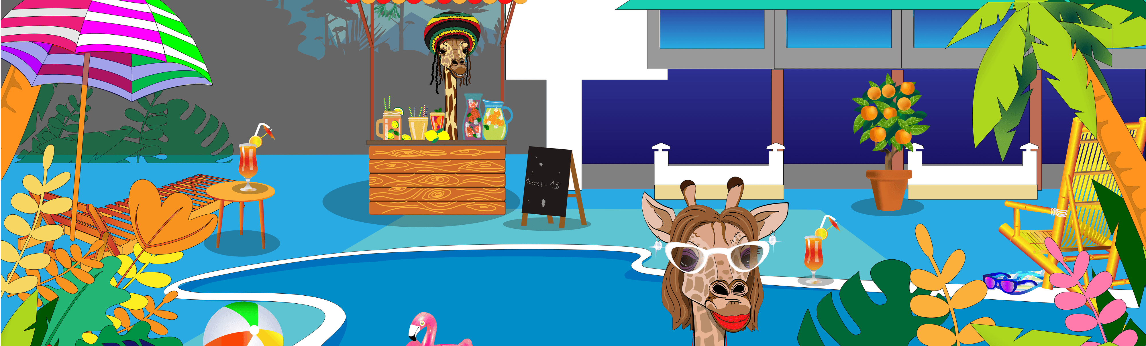 Bored Giraffes In The World Of Global Land Collection Opensea