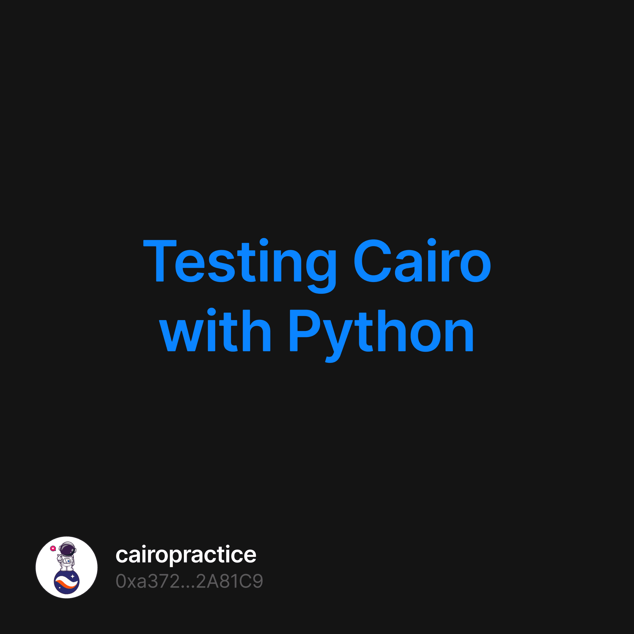 Testing Cairo with Python - Collection | OpenSea
