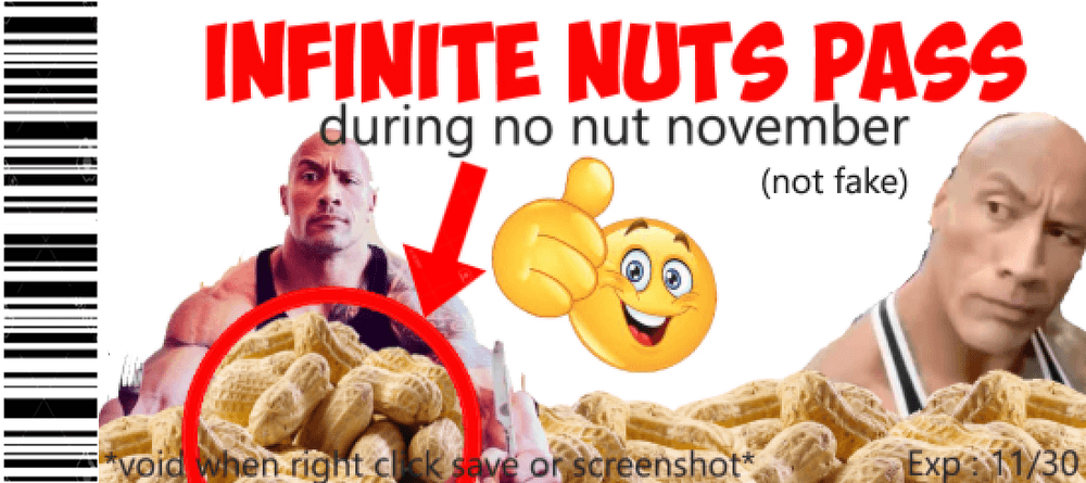 Infinute Nuts Pass for No Nut November - Free Nut Pass | OpenSea Infinute Nuts Pass for No Nut November - Free Nut Pass | OpenSea
