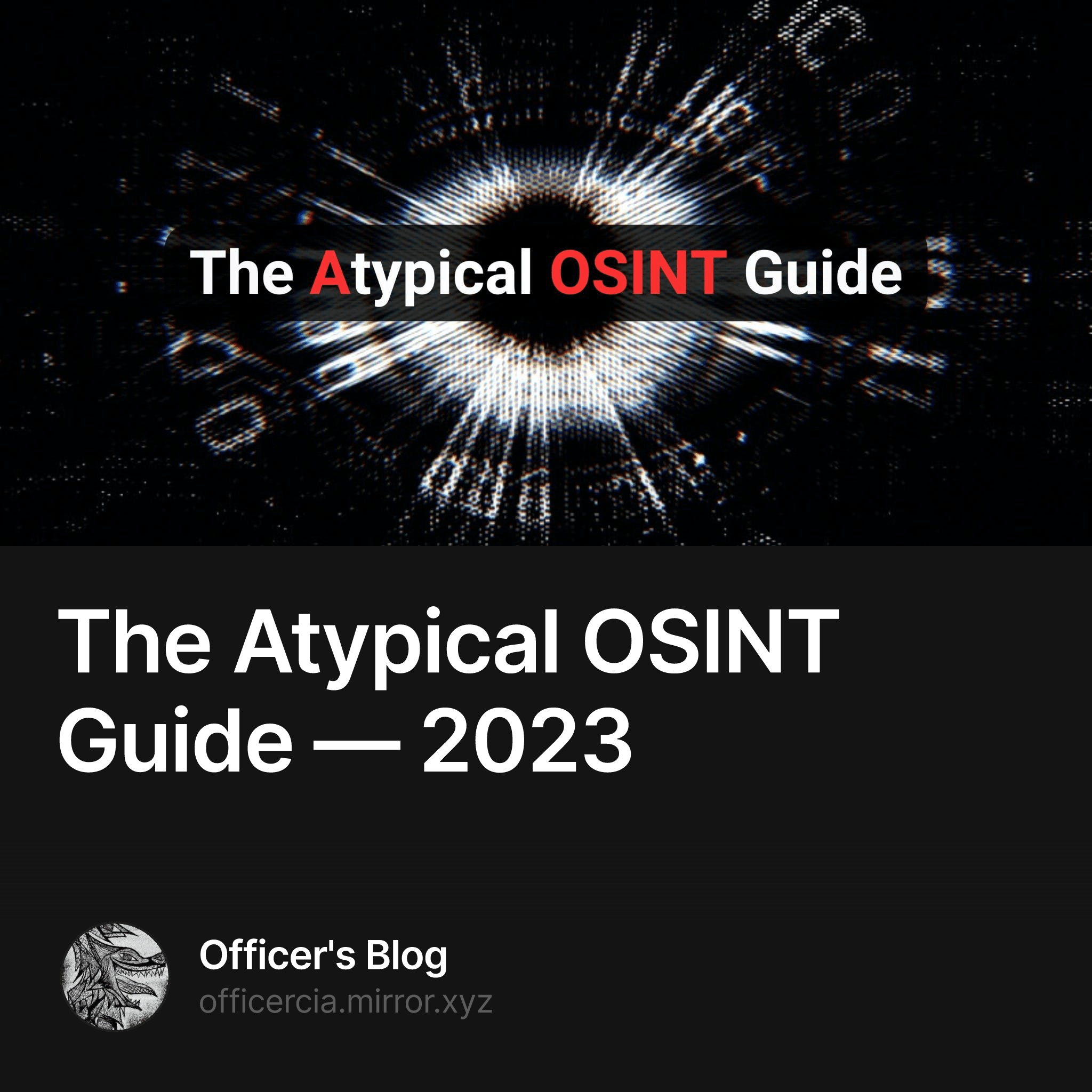 The Atypical OSINT Guide — 2023 - Collection | OpenSea The Atypical OSINT Guide — 2023 - Collection | OpenSea