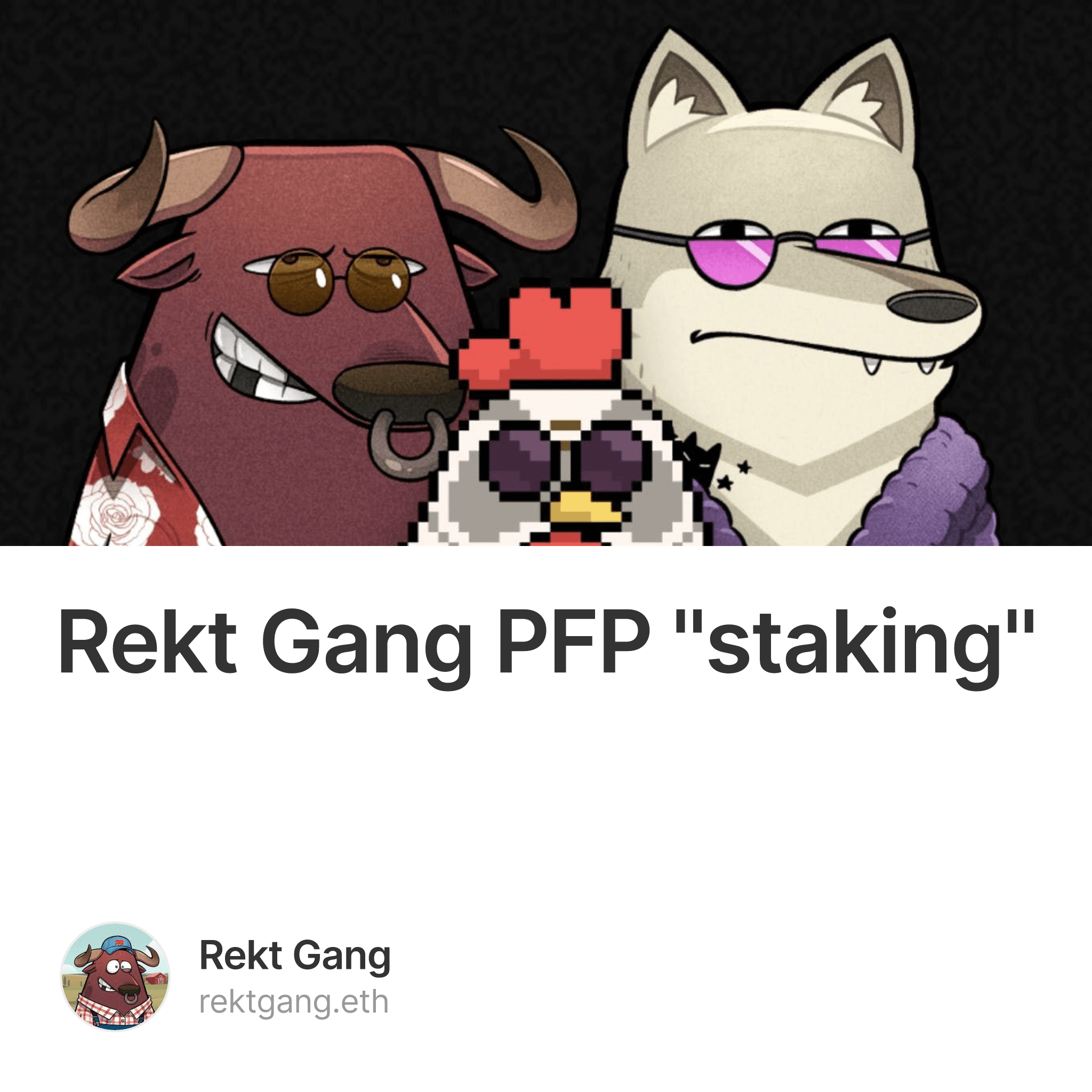 Rekt Gang PFP ''staking'' - Collection | OpenSea