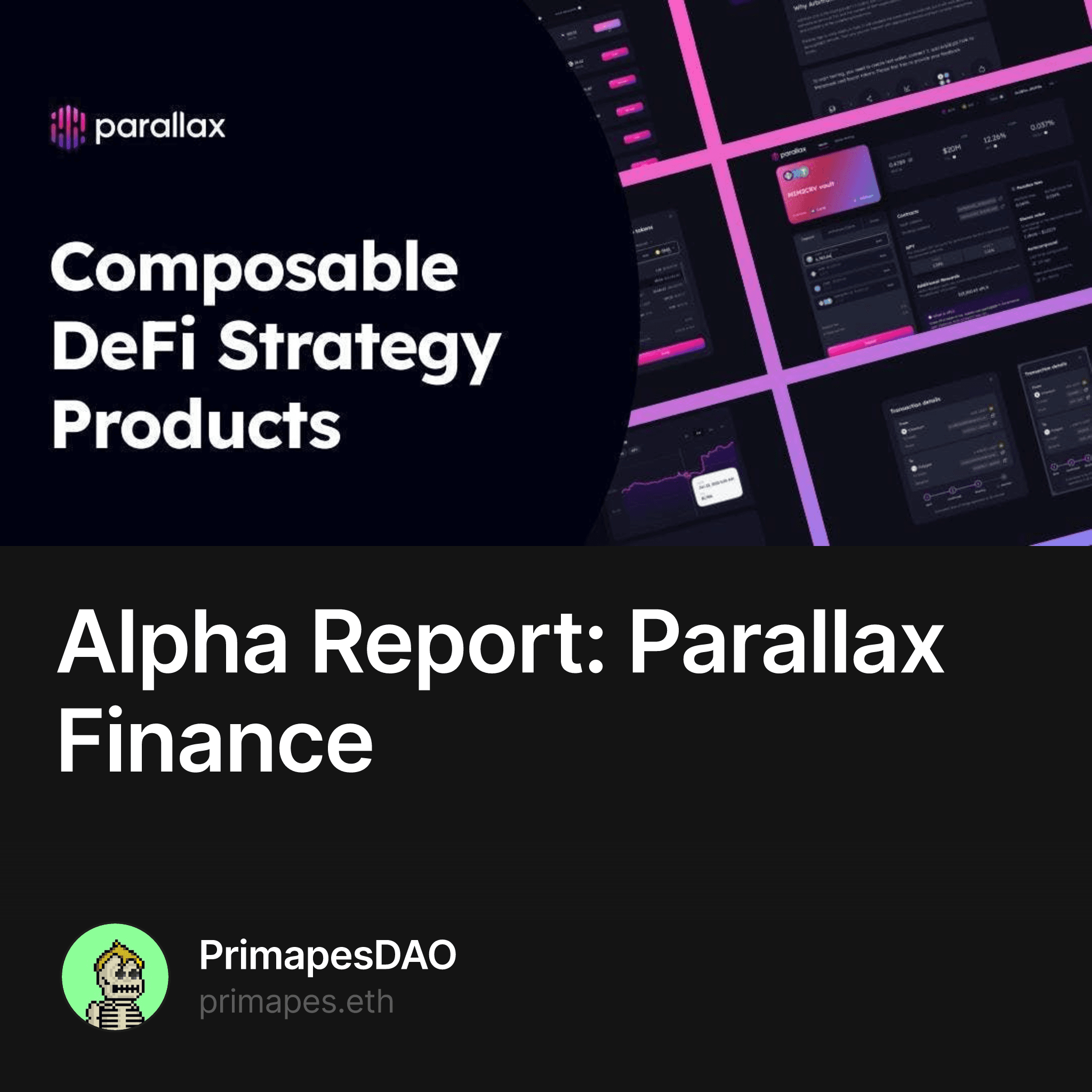 Alpha Report: Parallax Finance - Collection | OpenSea Alpha Report: Parallax Finance - Collection | OpenSea