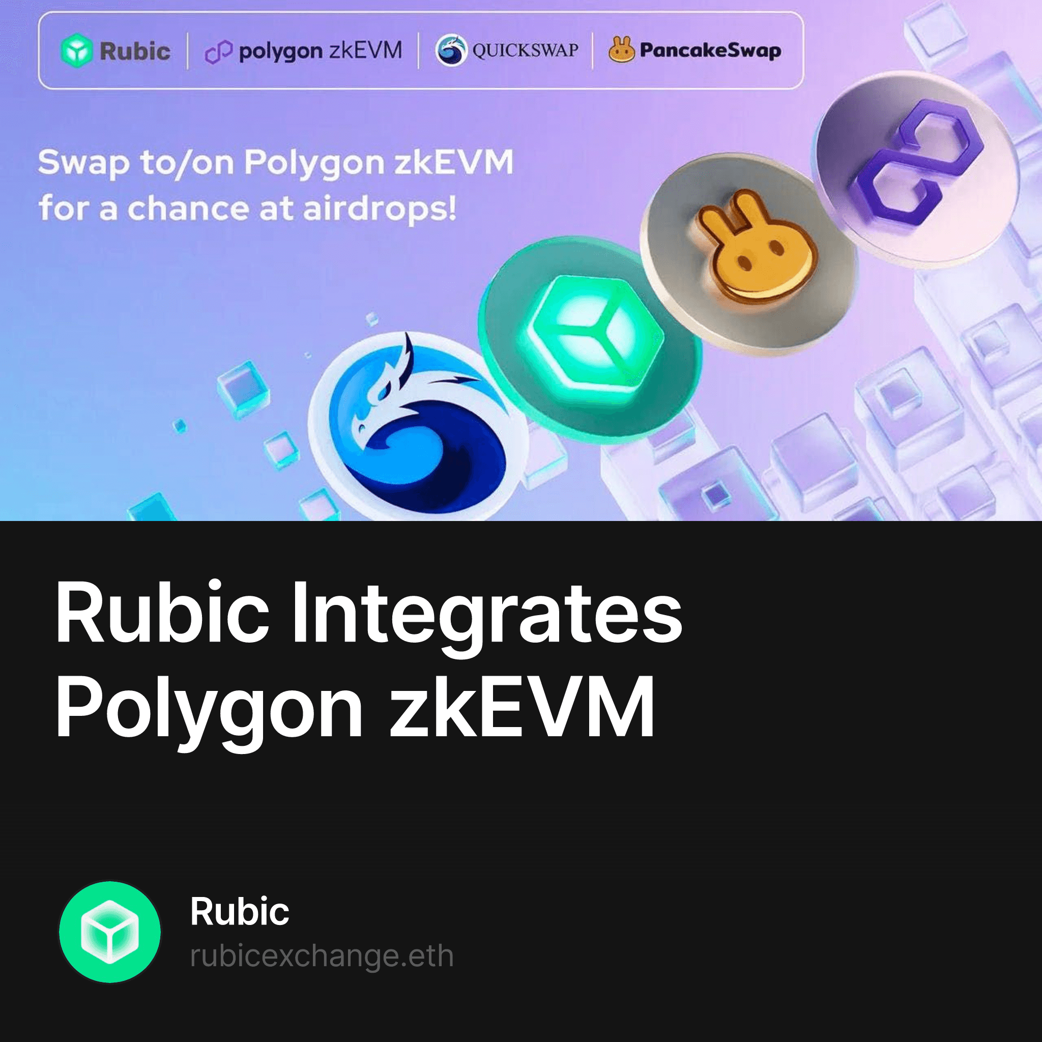 Rubic Integrates Polygon zkEVM - Collection | OpenSea Rubic Integrates Polygon zkEVM - Collection | OpenSea