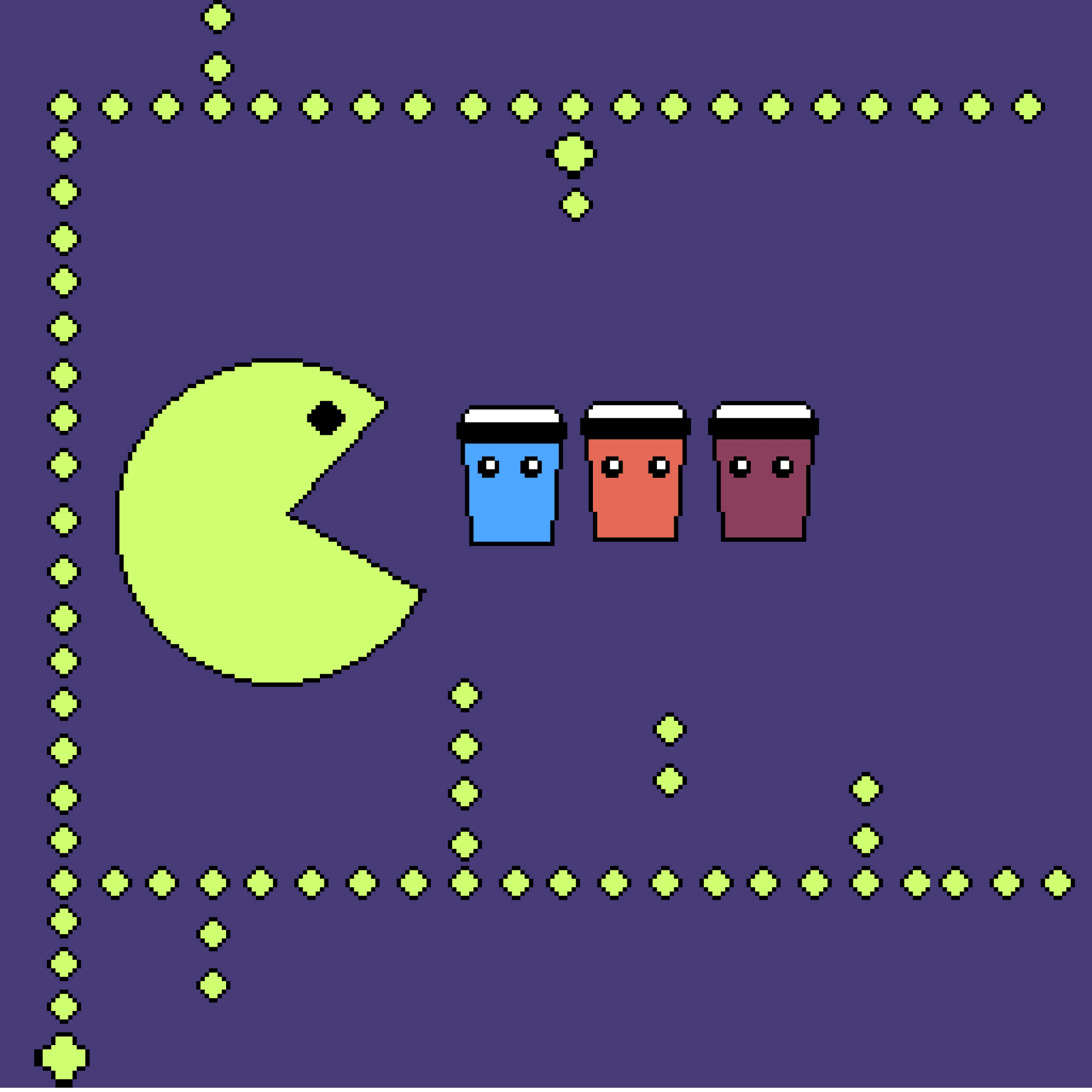 #0001 Pac-Man - Cute Sketches 8X8 | OpenSea