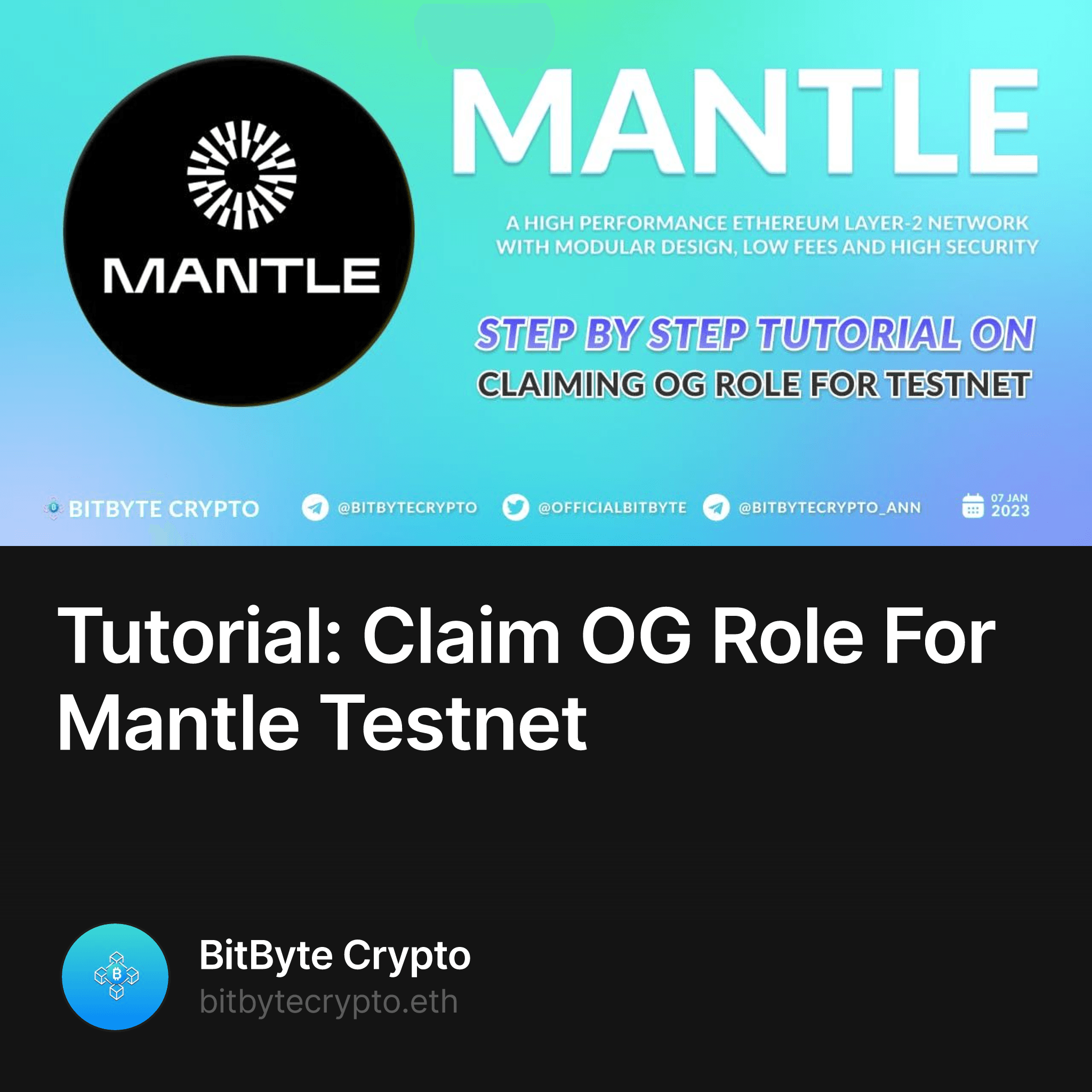 Tutorial: Claim OG Role For Mantle Testnet - Collection | OpenSea Tutorial: Claim OG Role For Mantle Testnet - Collection | OpenSea