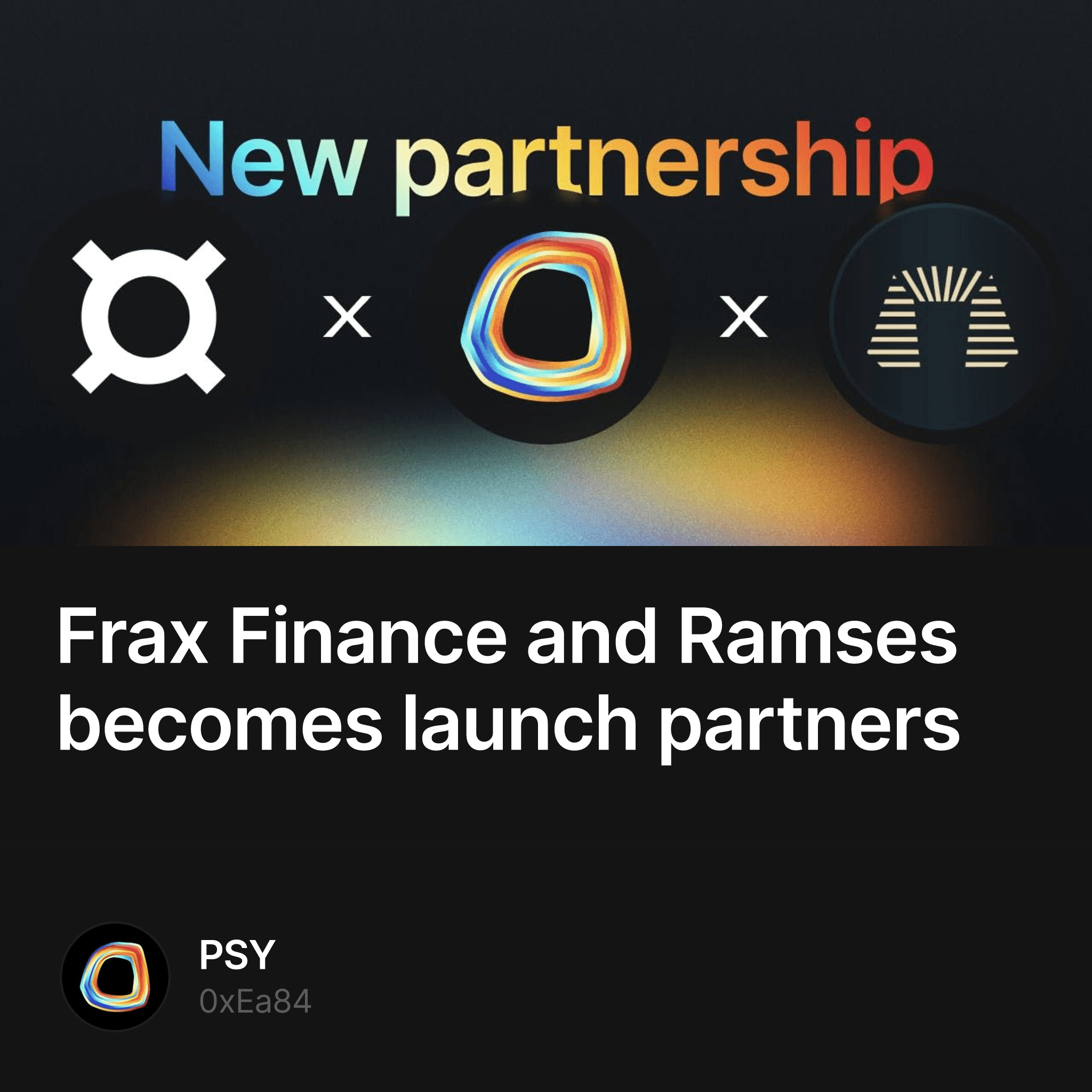 Frax Finance and Ramses becomes launch partners - Collection | OpenSea